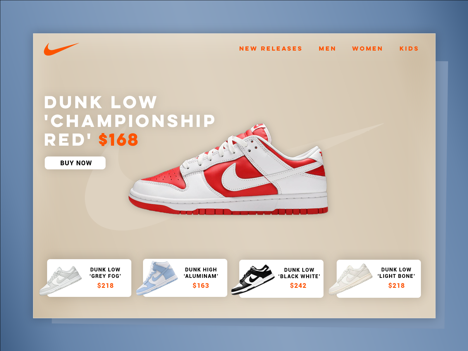 NIKE DUNKS - WEBSITE CONCEPT by AMADAMY on Dribbble