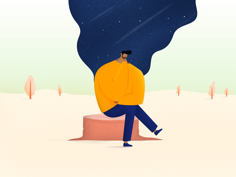 Lost in thoughts. by Adheedhan Ravikumar on Dribbble