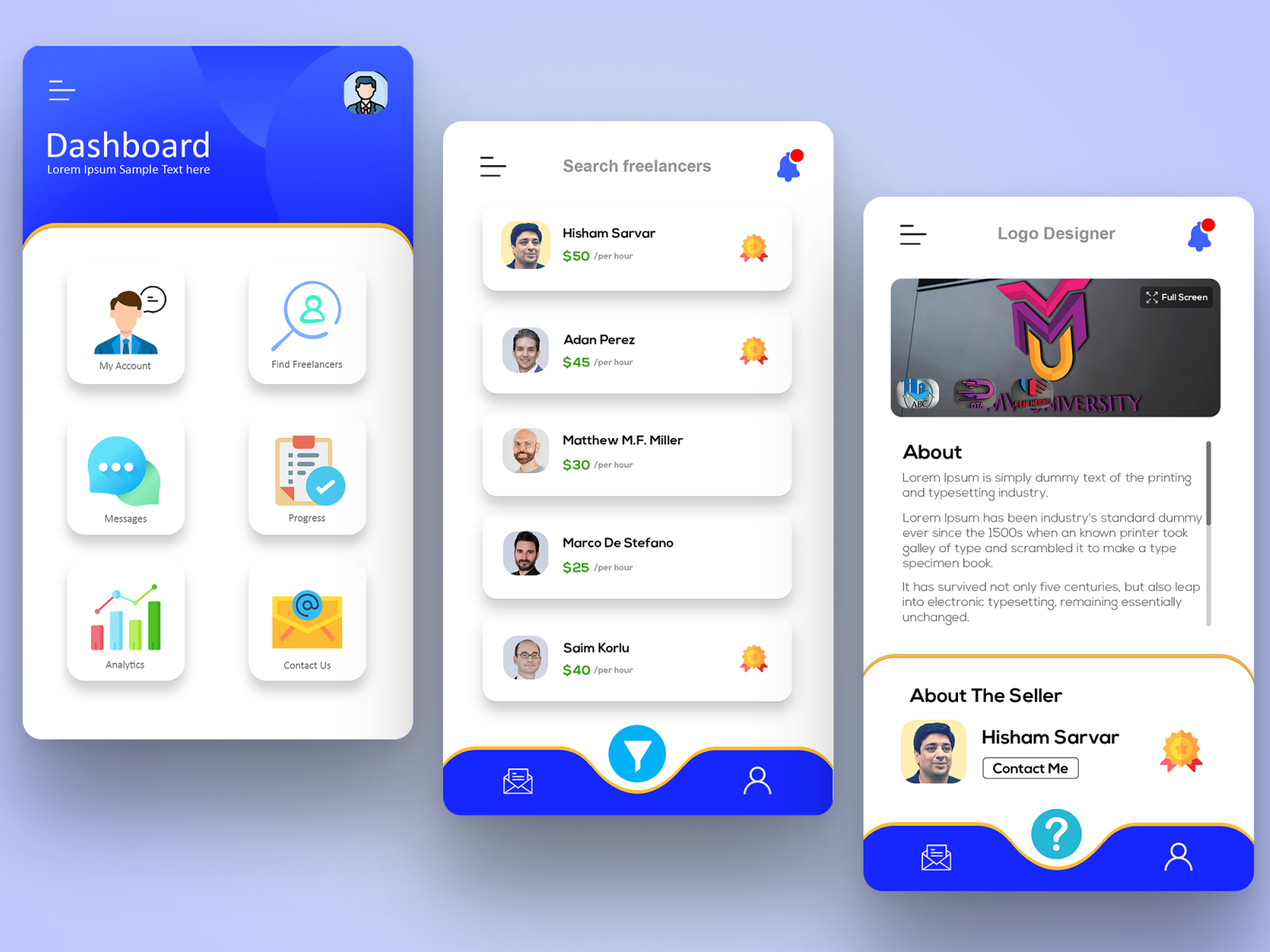Mobile App Design/Freelance App Design by Muhammad Ali on Dribbble