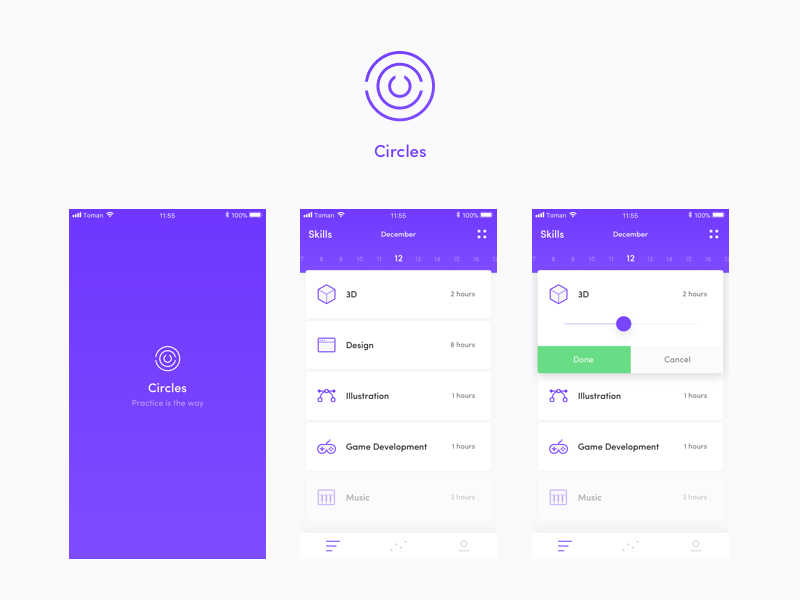 Circles - Splash & List Screens by Franta Toman on Dribbble