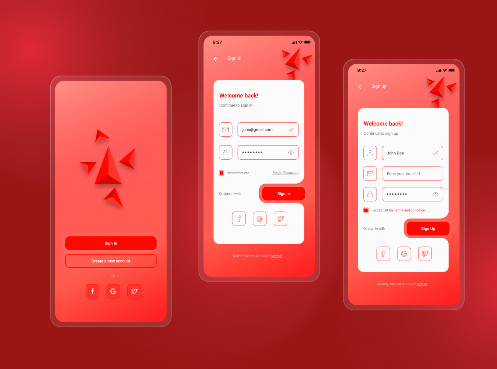 Crystal App : login/signup by Hadiuzzaman Bappy on Dribbble