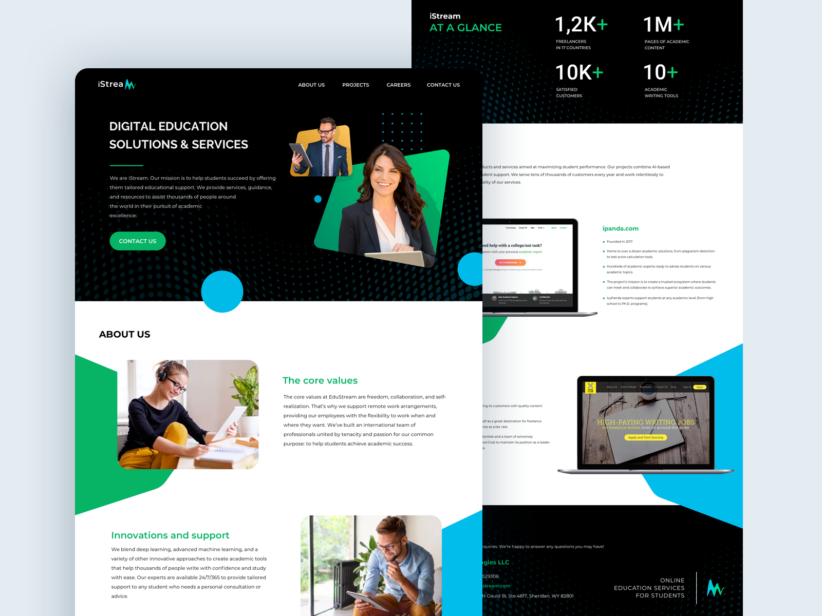 Educational technology company microsite by Alice on Dribbble