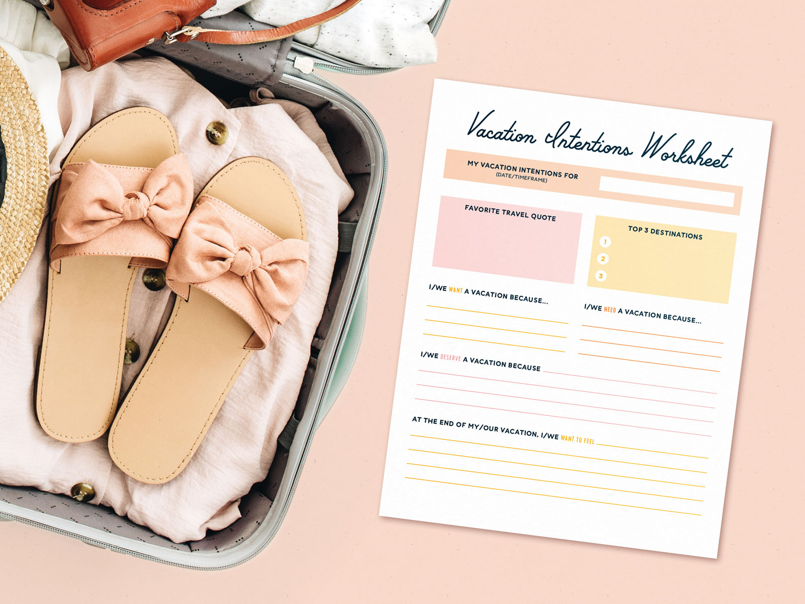 Intention Sheet Printable by Shelby Warwood for Siege Media on Dribbble