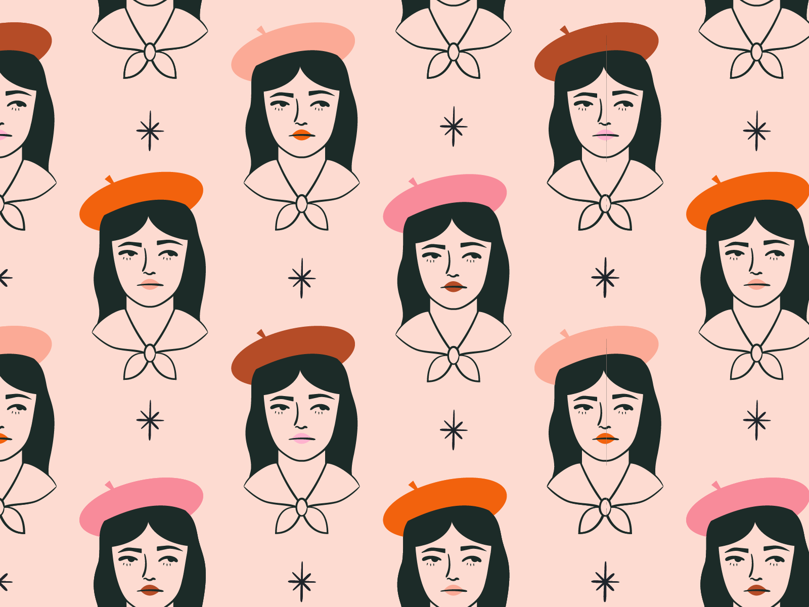 Girl pattern by Shelby Warwood on Dribbble