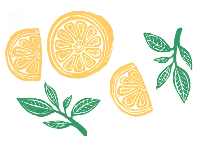 Lemons Linocut Print by Sophia Saunders on Dribbble