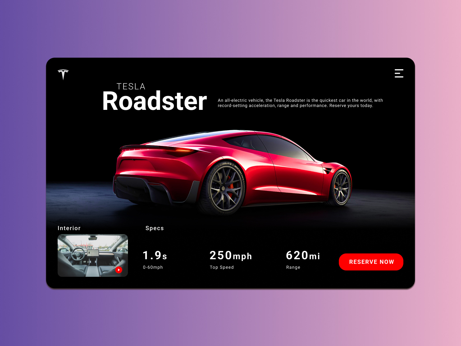 Tesla Roadster by Anvin Thomas on Dribbble