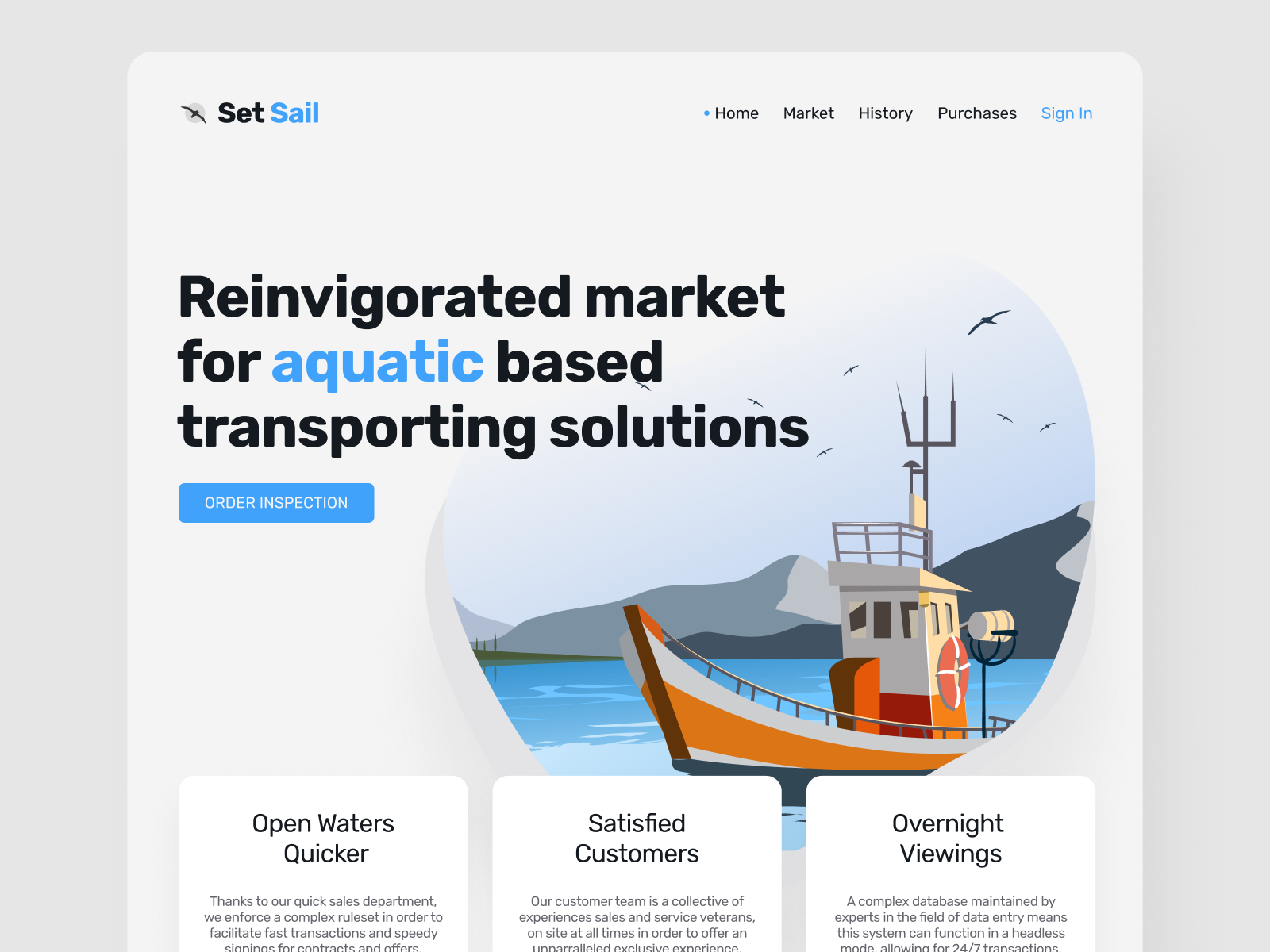 Set Sail Market Platform Landing Page by Aleksandar Andonov Batista on ...