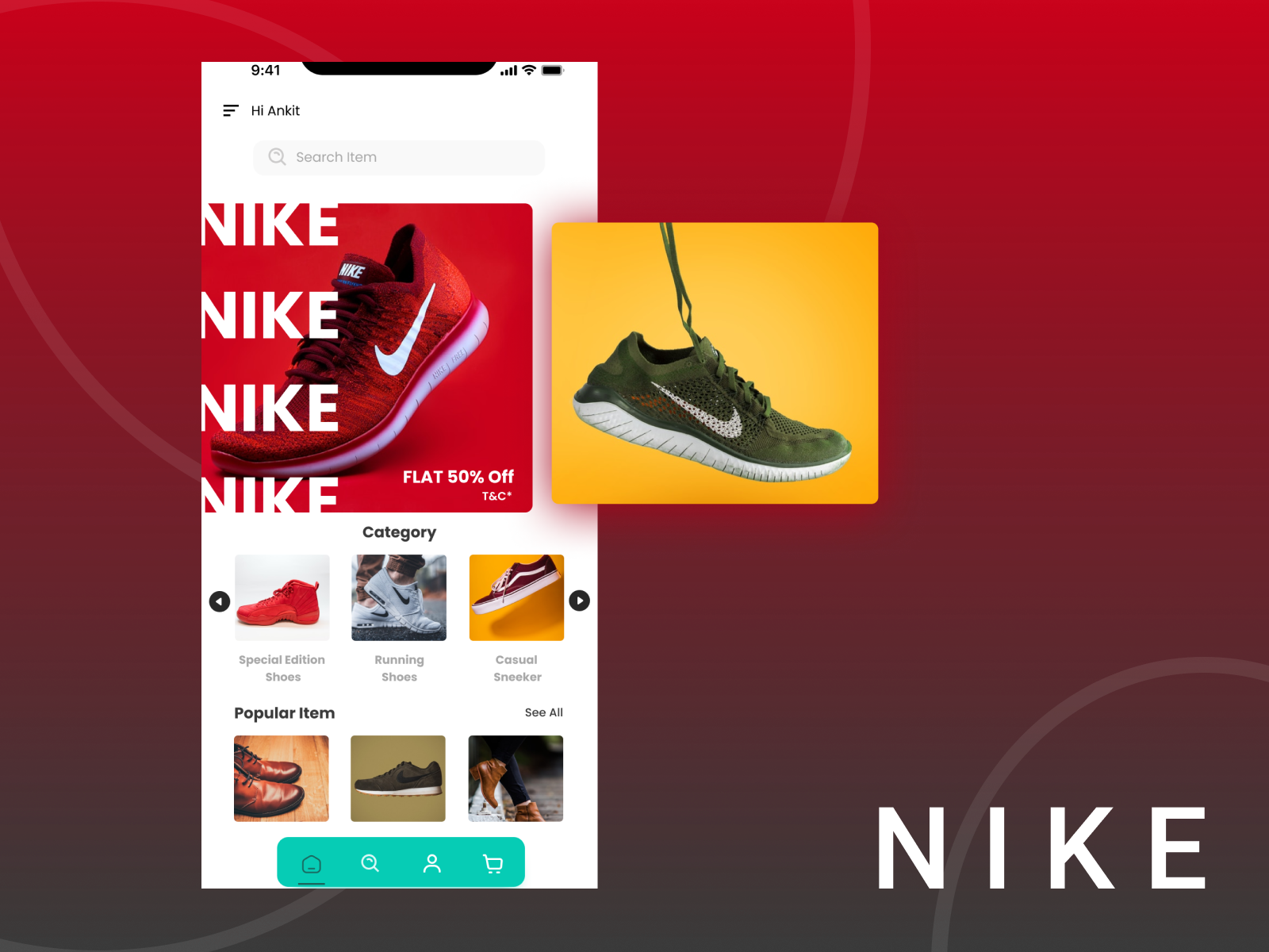 Nike shoe app design by Ankit Soni on Dribbble