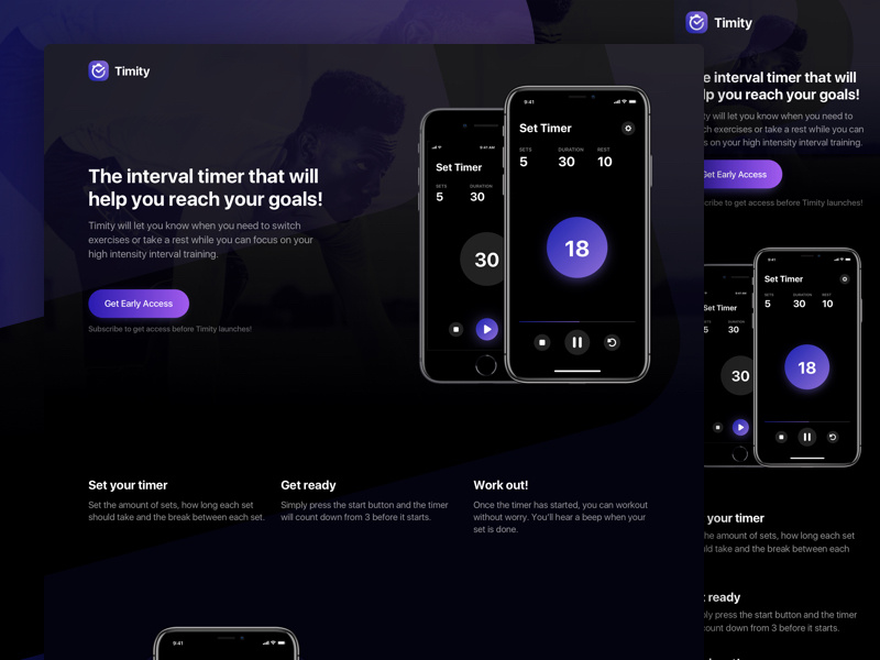 Meauve – Interval Timer App Website by Max Wammes on Dribbble