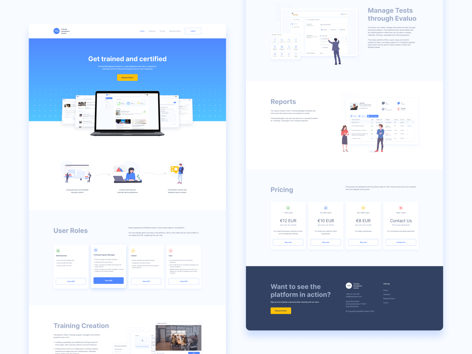 Training Management System - Landing page by Drilon Spahiu on Dribbble
