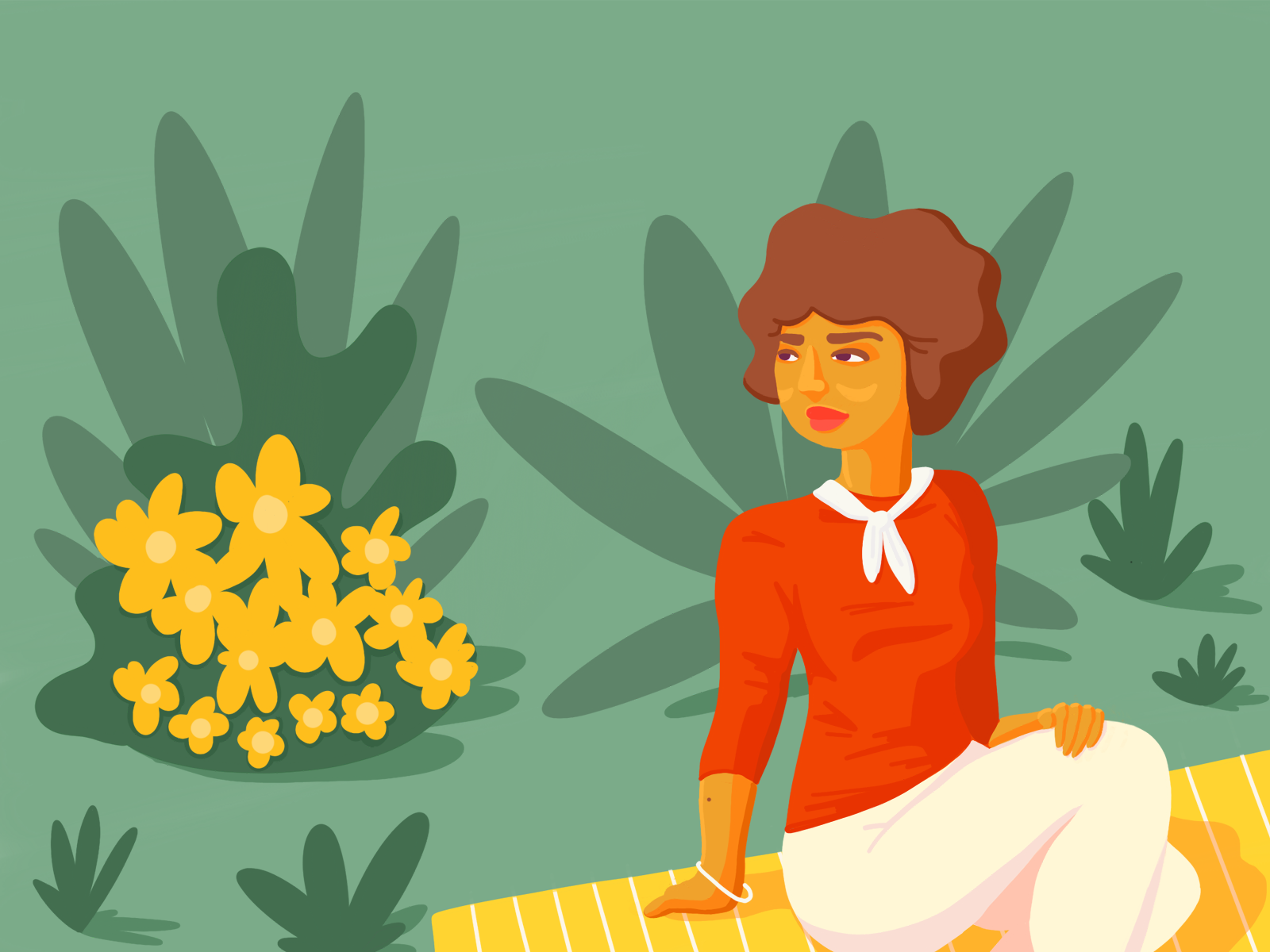 Lady On The Grass by Scott on Dribbble