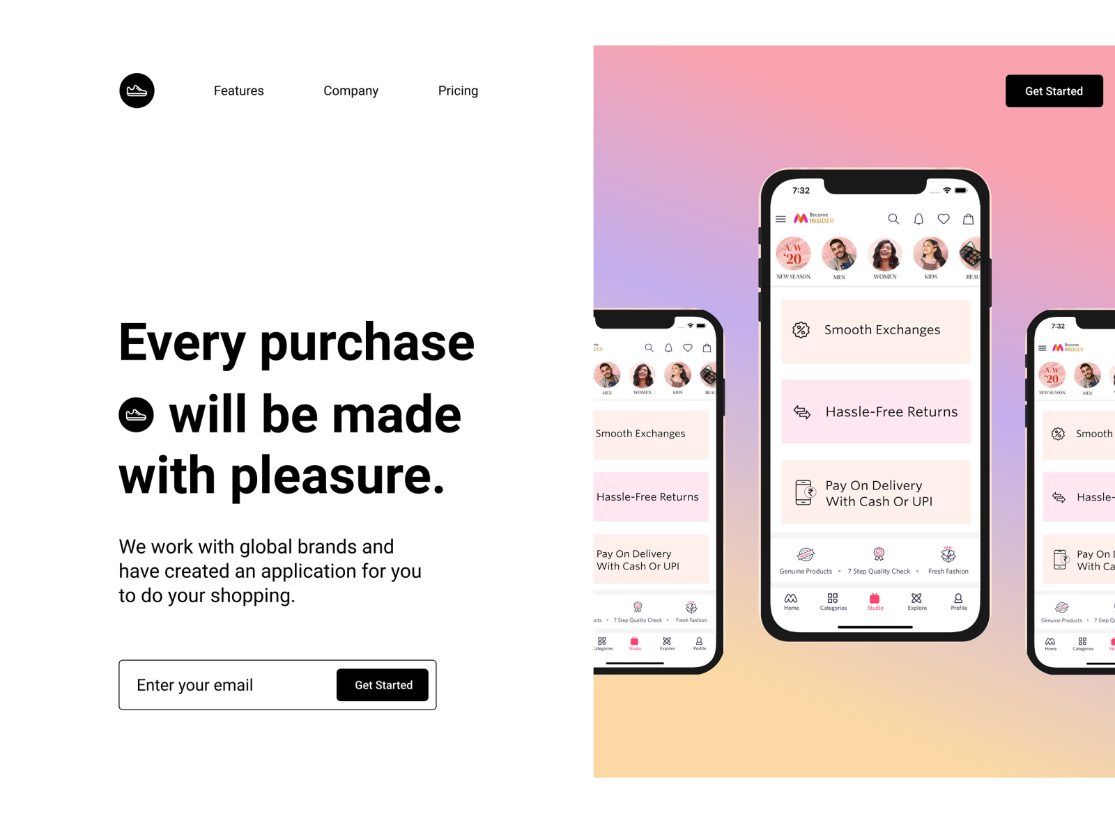 E Commerce App Landing Page by saurabh sharma on Dribbble