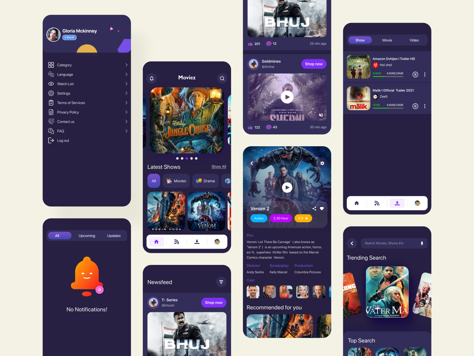 Entertainment App I All Screens by Syed Raju on Dribbble