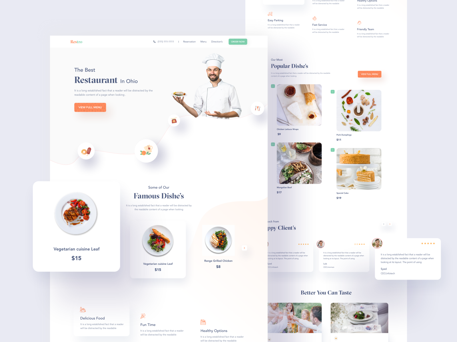Restaurant Web UI by Syed Raju on Dribbble