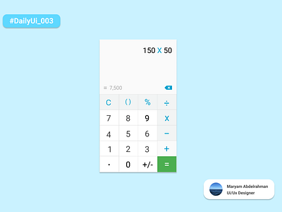 Calculator Ui Design For Mobile App by Maryam Abdelrahman on Dribbble