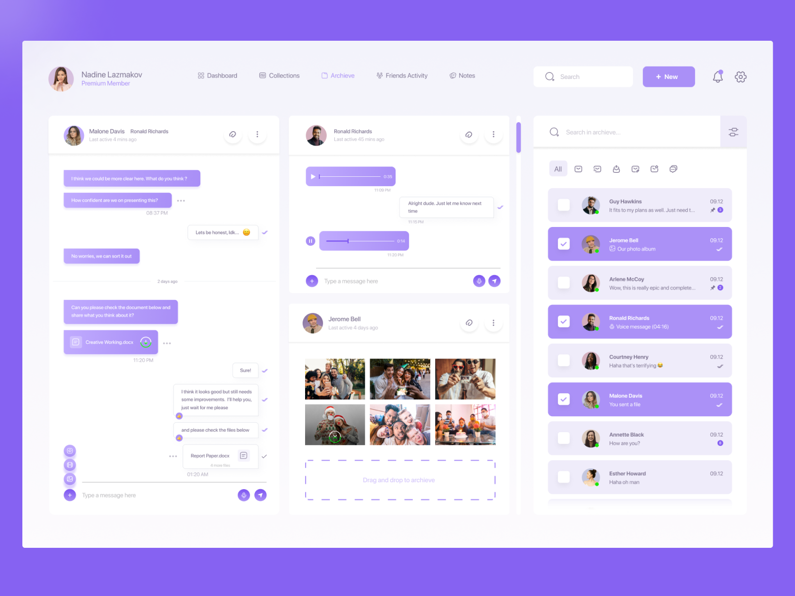 Chat Dashboard by Deniz Onat on Dribbble