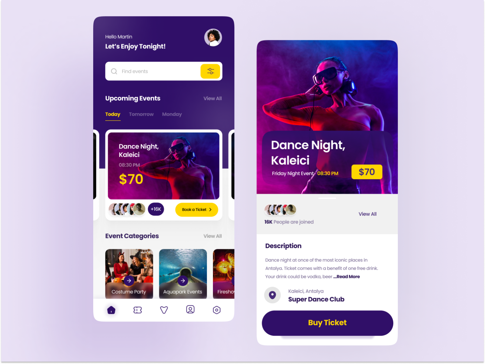 Event Mobile App by Deniz Onat on Dribbble