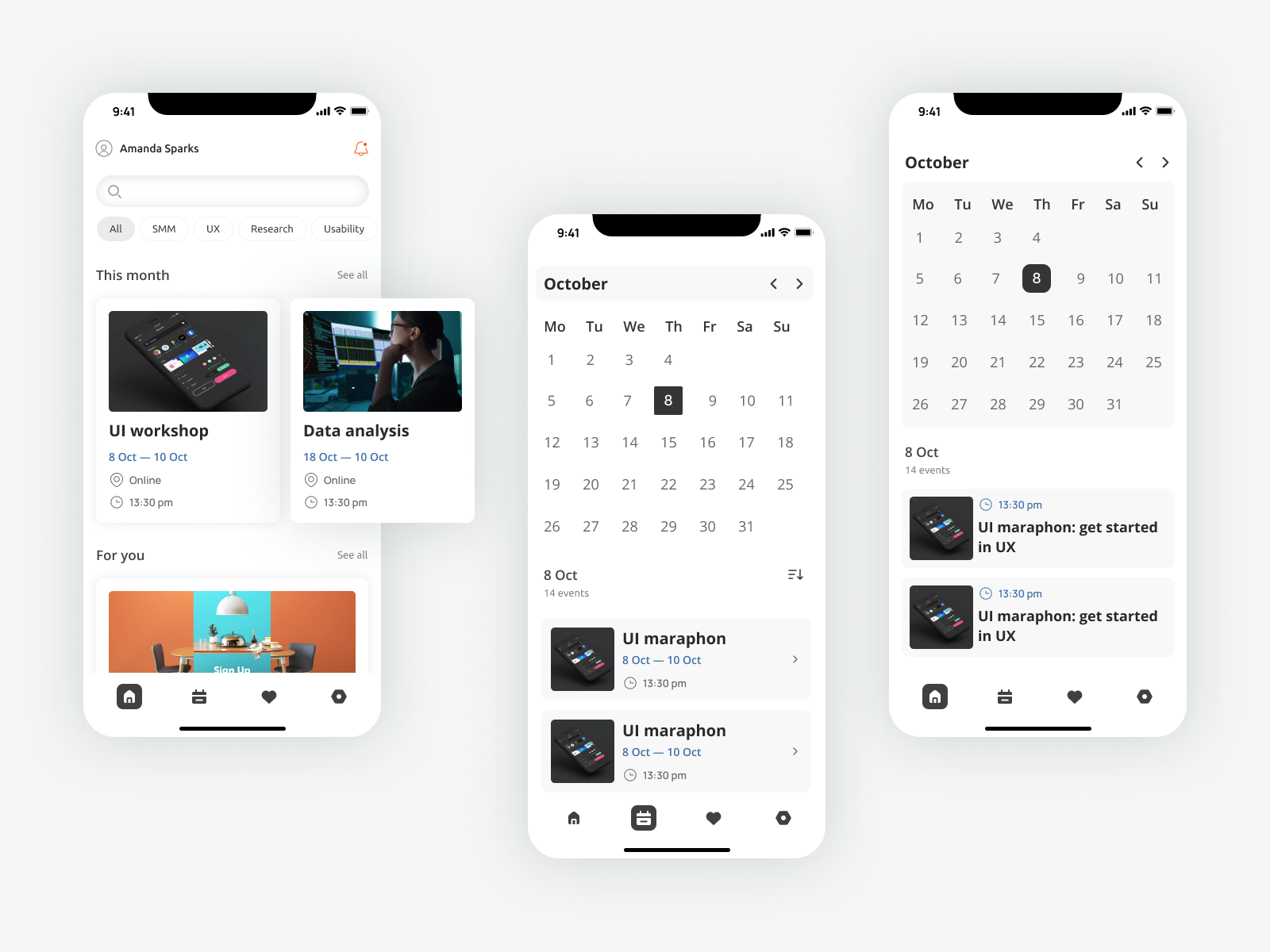 Learning app and calendar for designers by Anastasia_Limonova on Dribbble