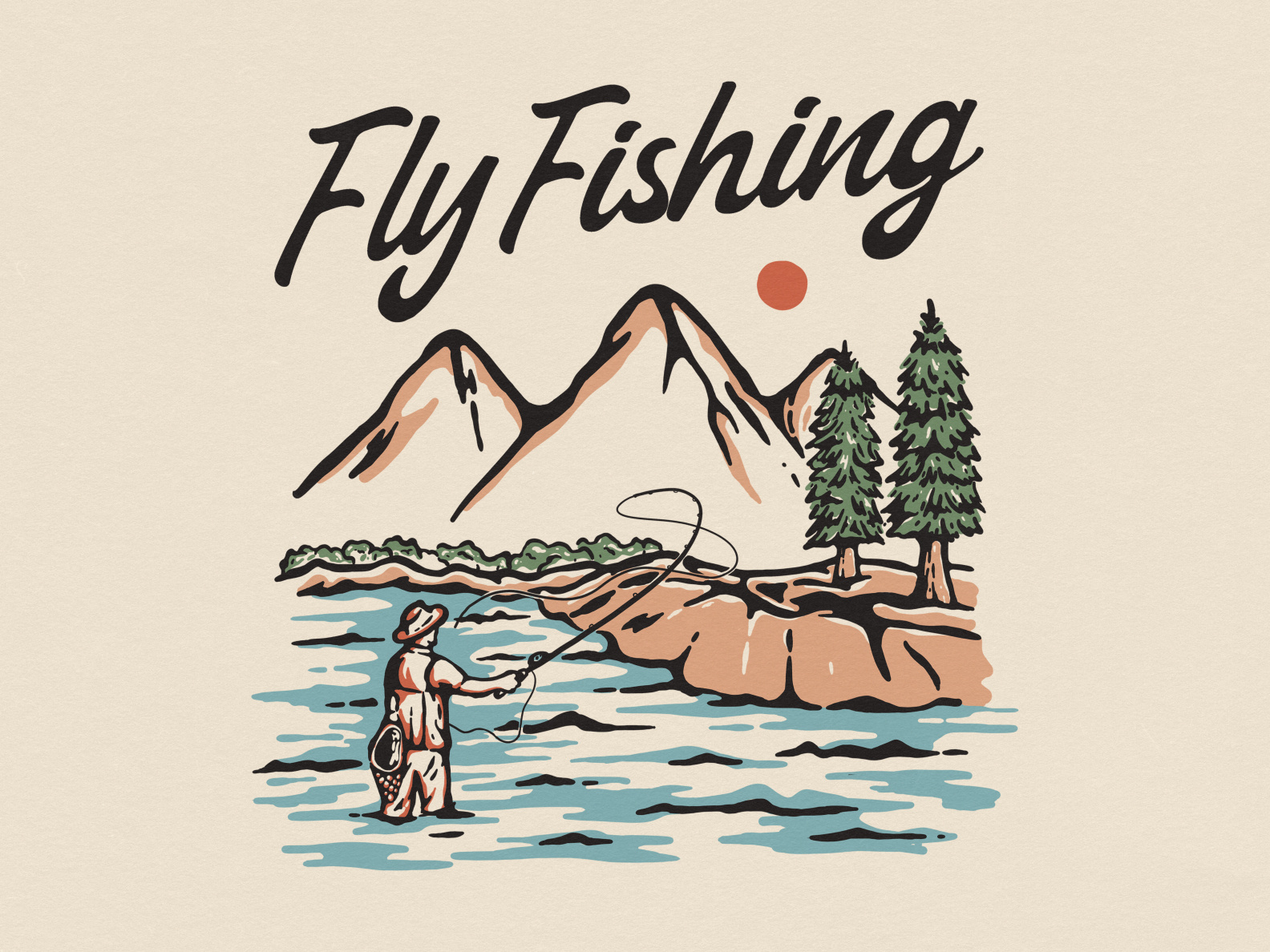 Fly Fishing by Erin Primawan on Dribbble