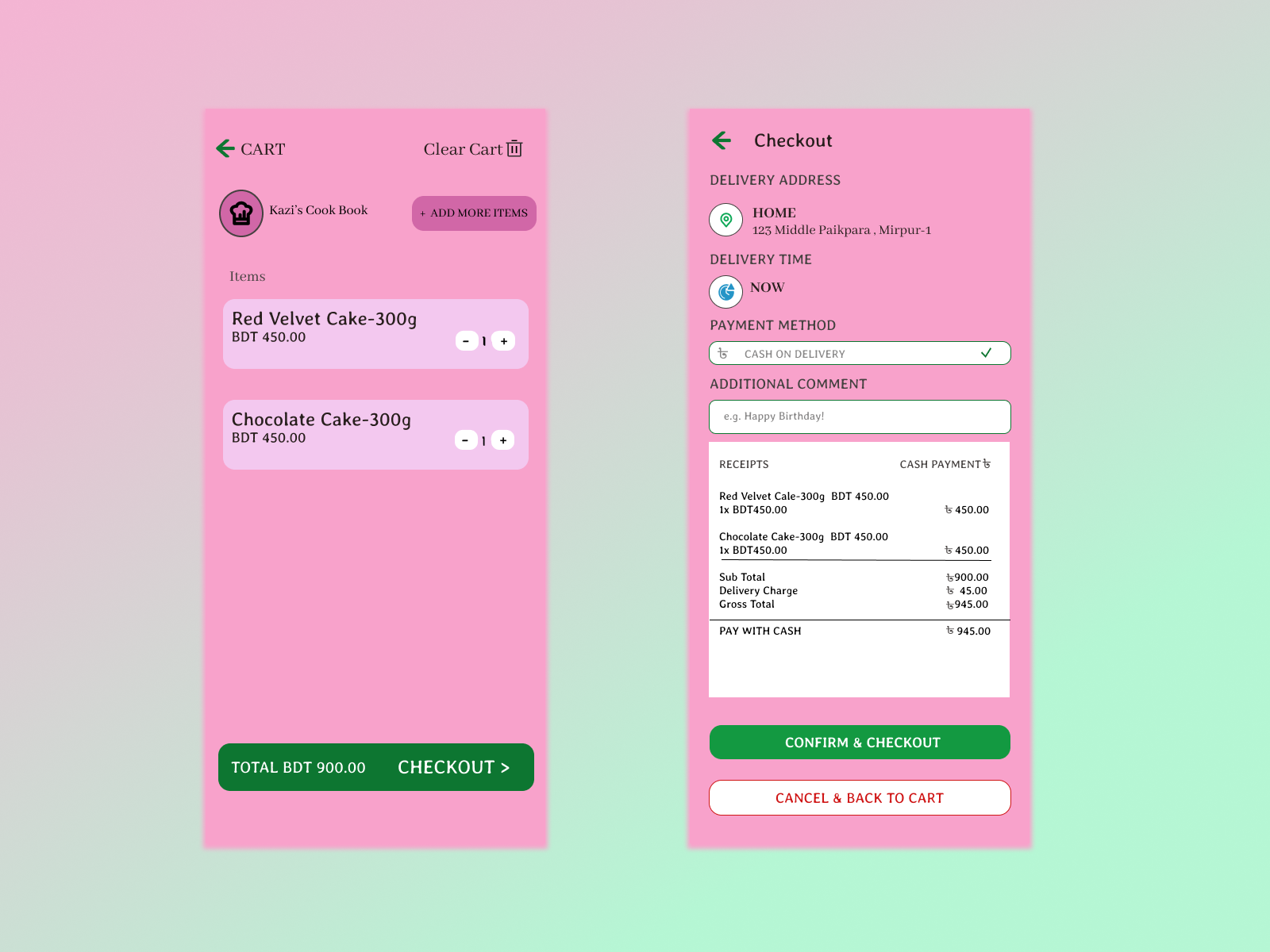 Cake Order App by Jannatul Ferdous on Dribbble