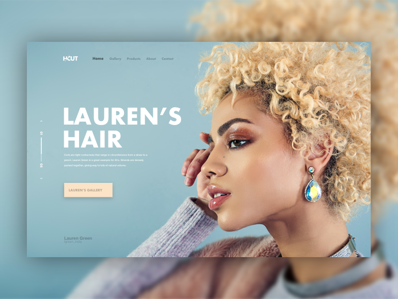Hairdresser website header by Marko Malinovic on Dribbble