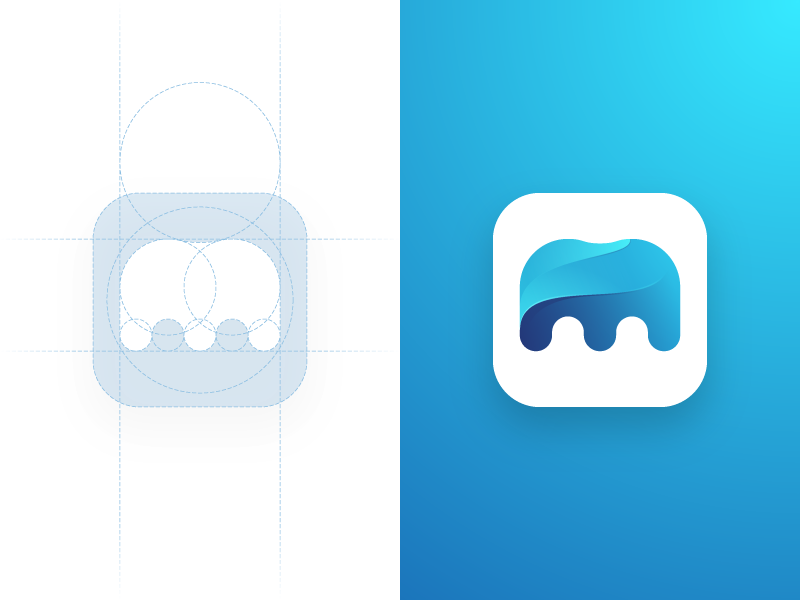 App icon for the letter M by Andrii Bondar on Dribbble