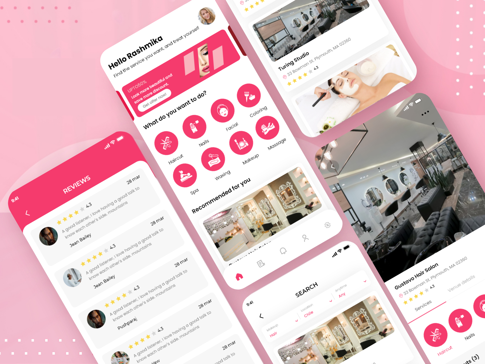 Best Salon Booking App UI by Prismetric on Dribbble