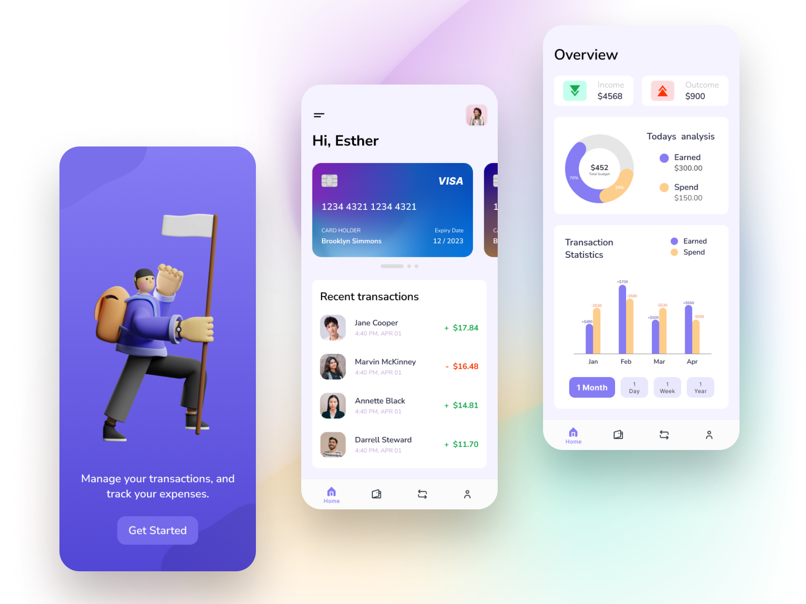 Finance app UI design by Prashant Bajgire on Dribbble