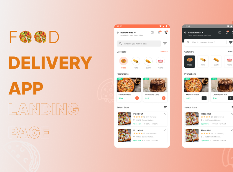 Food Delivery App Landing Page by Amrit Sunari on Dribbble