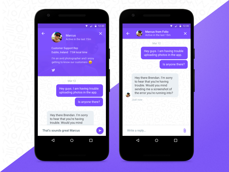 Intercom Messenger for Android by Brendan Fagan for Intercom on Dribbble