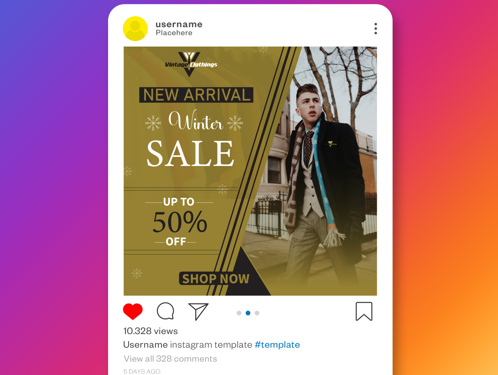 VINTAGE CLOTHING _ social media post design by Umair Ahmed Siddiqui on ...