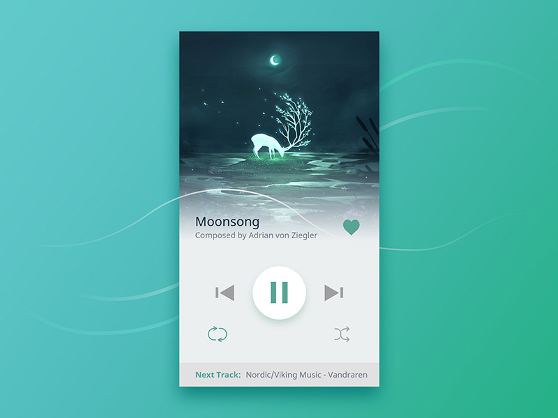 Day 009 Music Player concept by Fuxia on Dribbble
