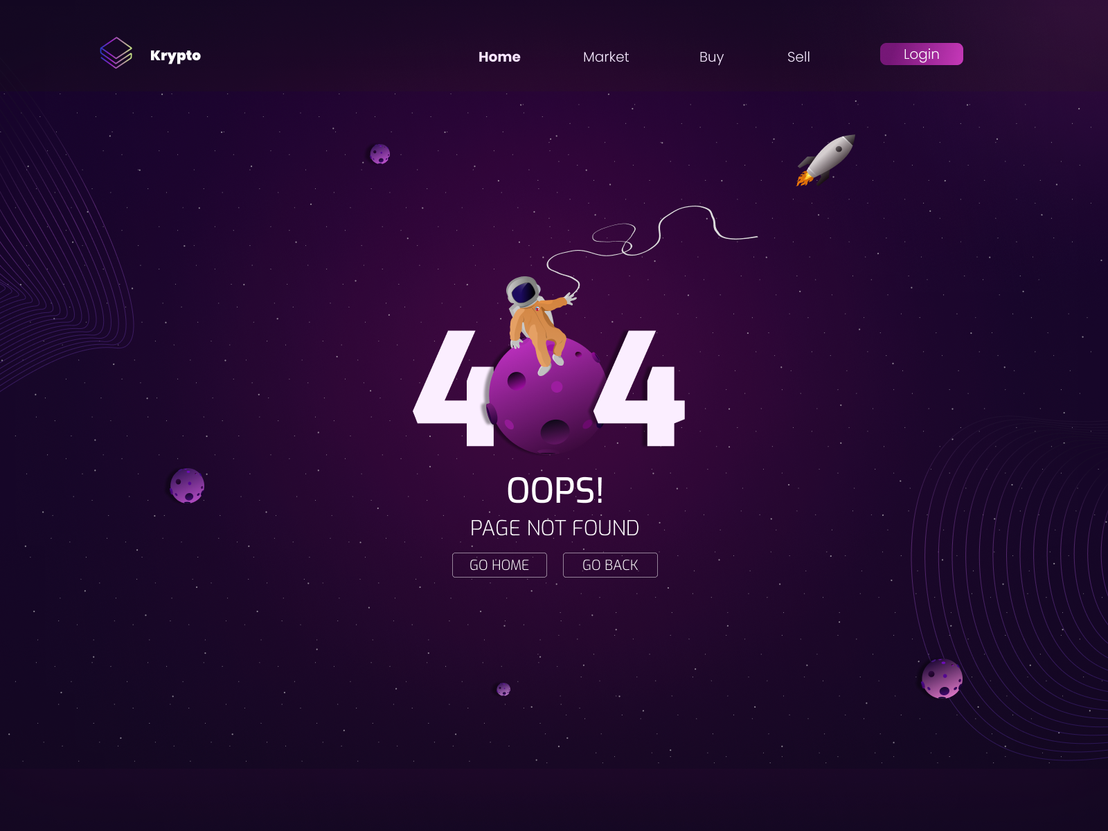 Error page of a De-fi company. by Shiny Minz on Dribbble