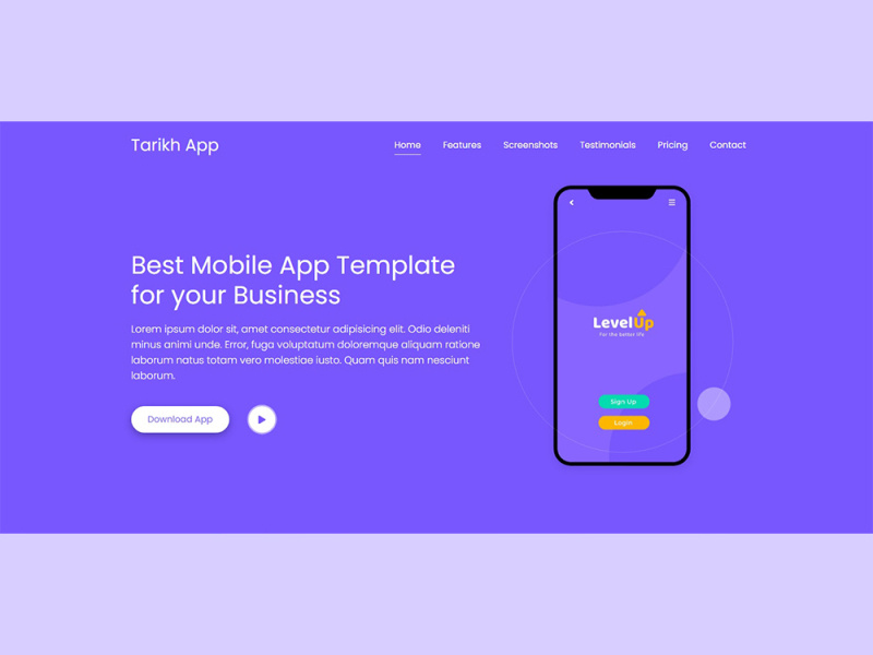 Mobile App Template Design by Tarikh Mahdi on Dribbble