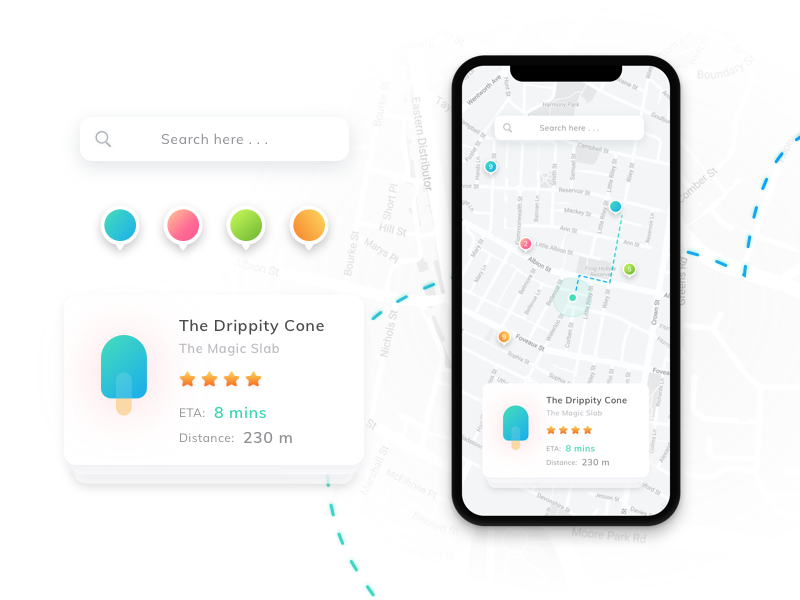 Map Concept - UI Kit by Kushal Panchal on Dribbble