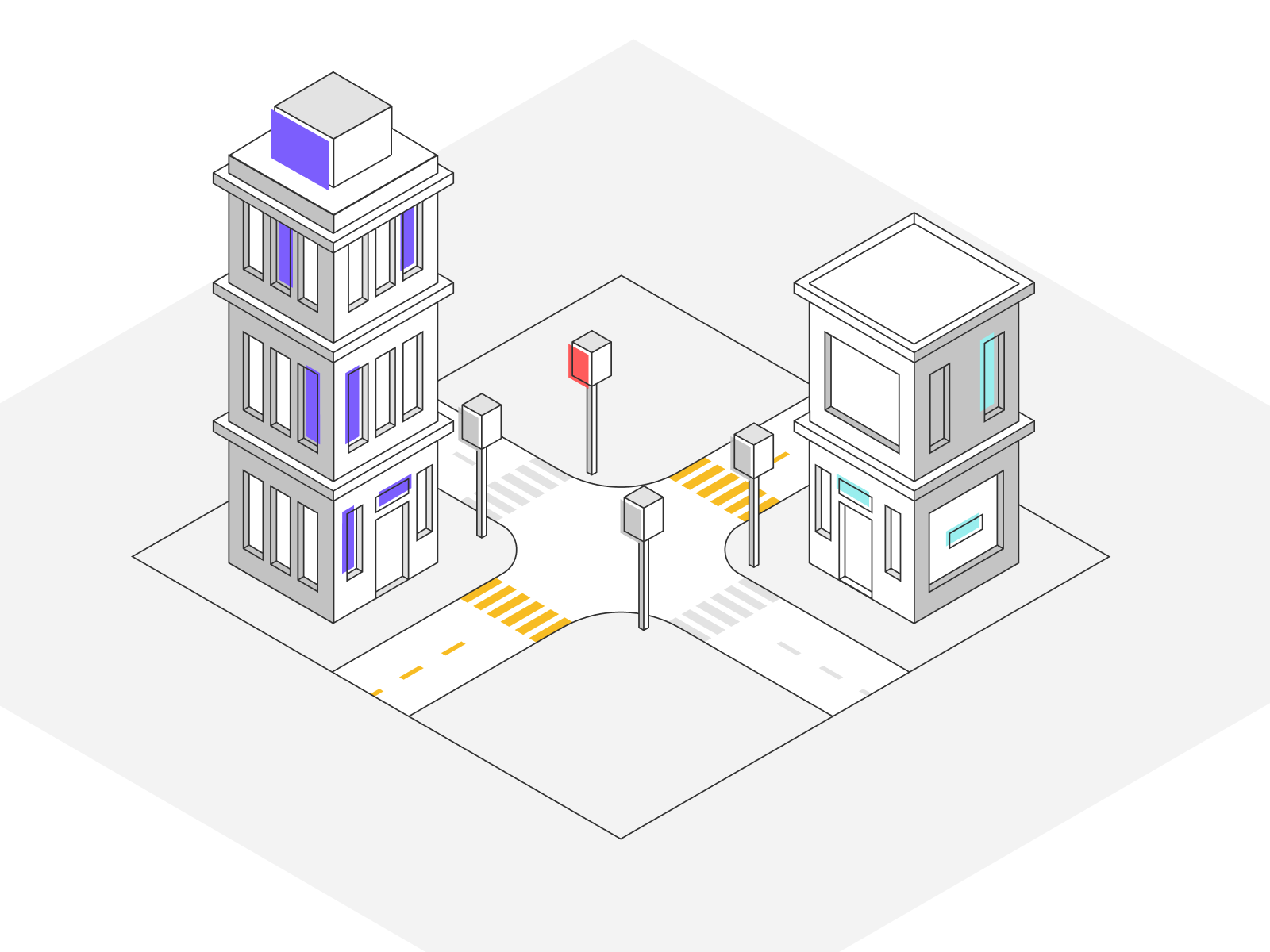 isometric-buildings-by-ted-kulakevich-on-dribbble