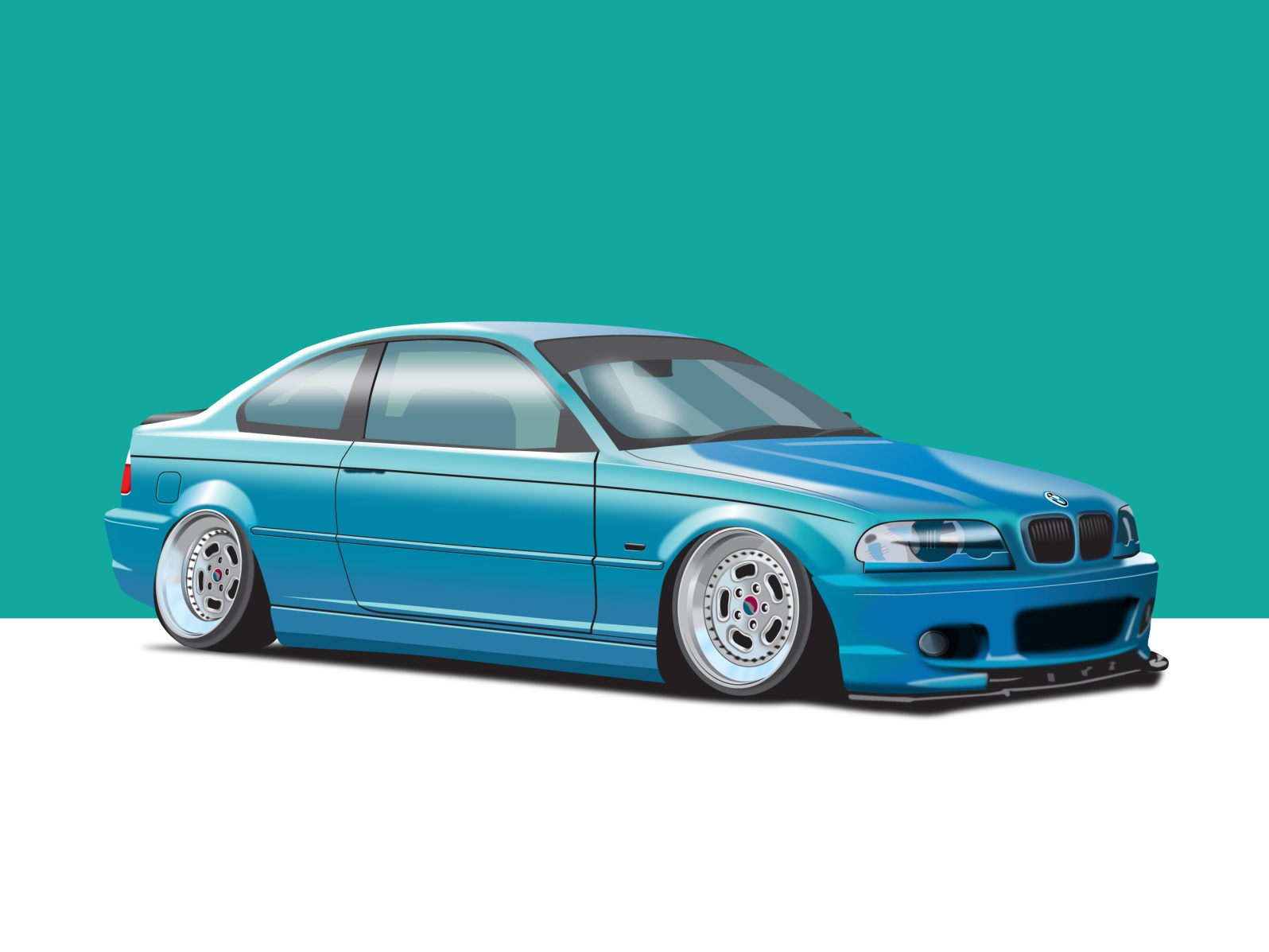 Modified BMW illustration by Colin Trundle on Dribbble