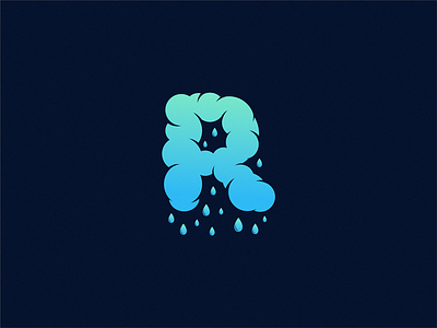 Rain letter R by Yuri Kart on Dribbble