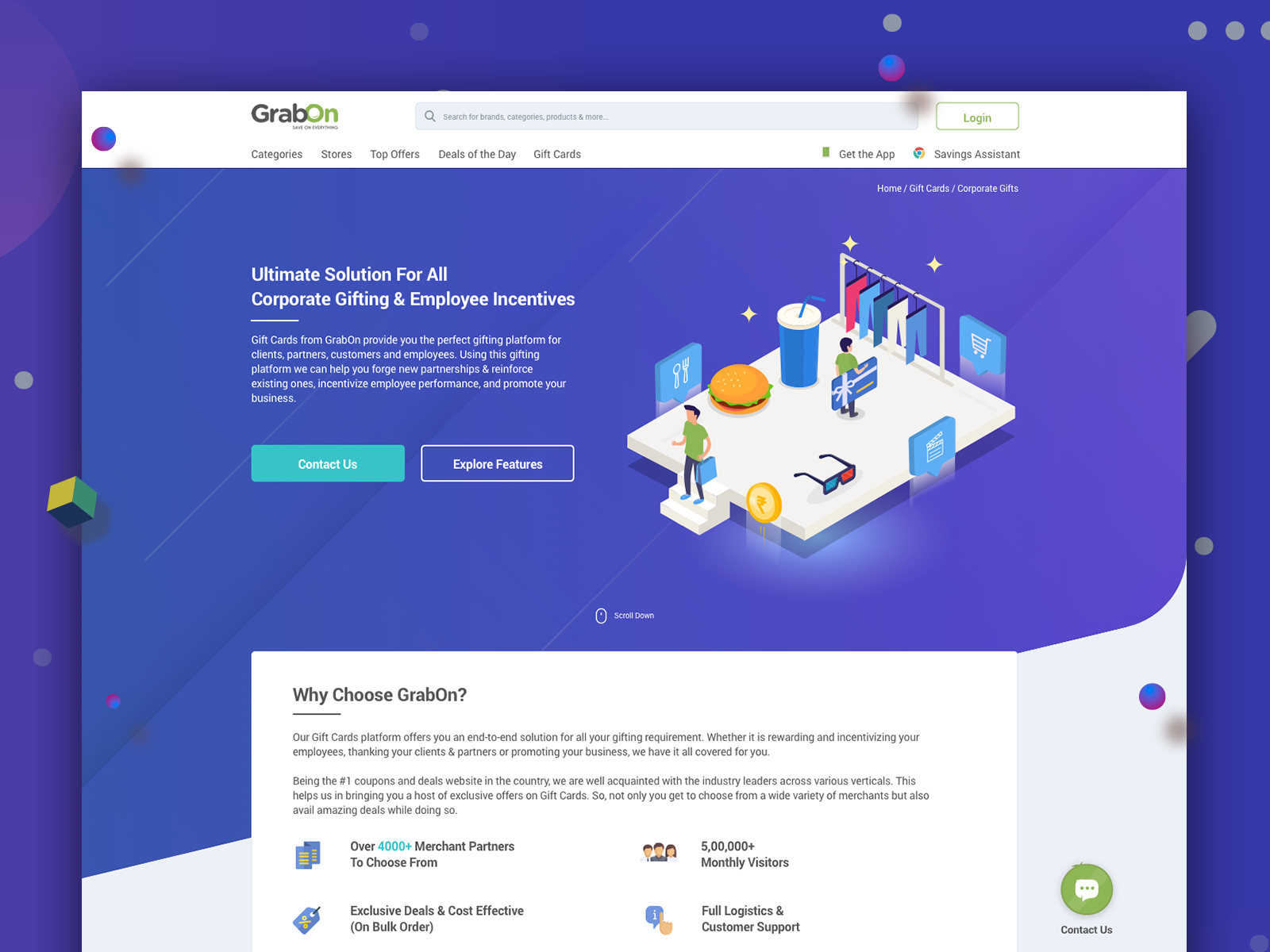 Corporate Gifting Page by Bharat_M for GrabOn on Dribbble