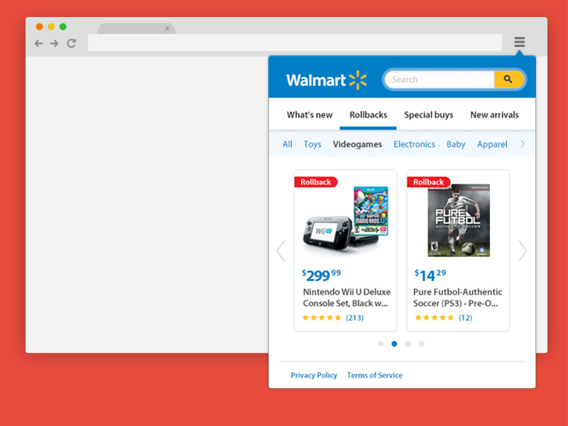 Walmart's Chrome Plugin by Juan Pablo Costanzo on Dribbble