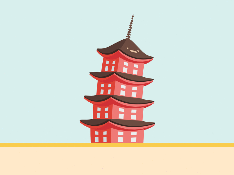 Pagoda by Miguelgarest on Dribbble