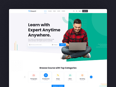 Eduguard - Education & Online Course Template for Figma by ...
