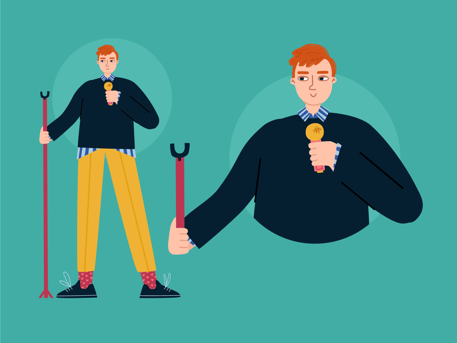 Stand-Up сomedian character by Uniyok on Dribbble
