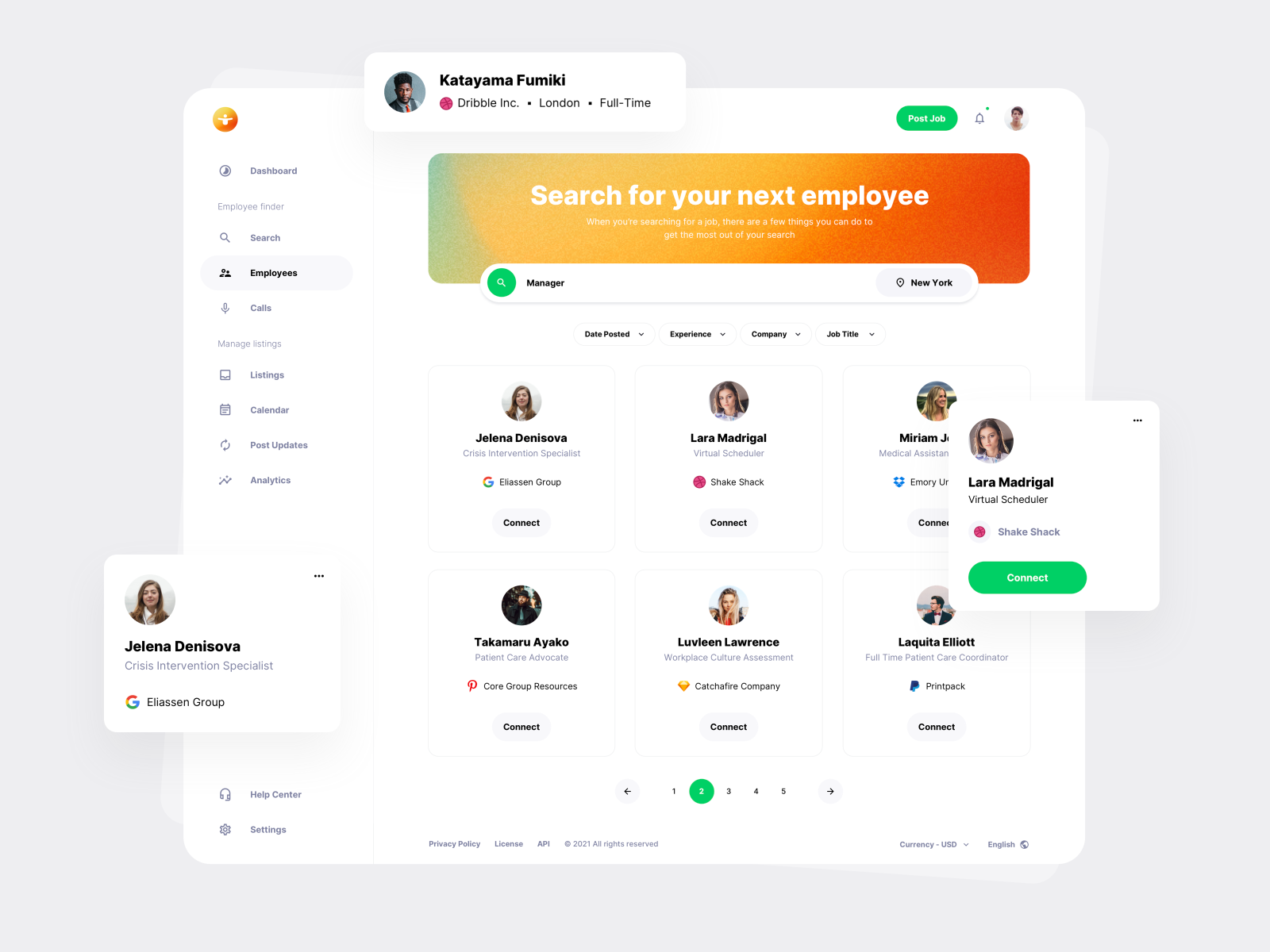Employees Search Results - Workster UI Kit by WhiteUI.Store on Dribbble