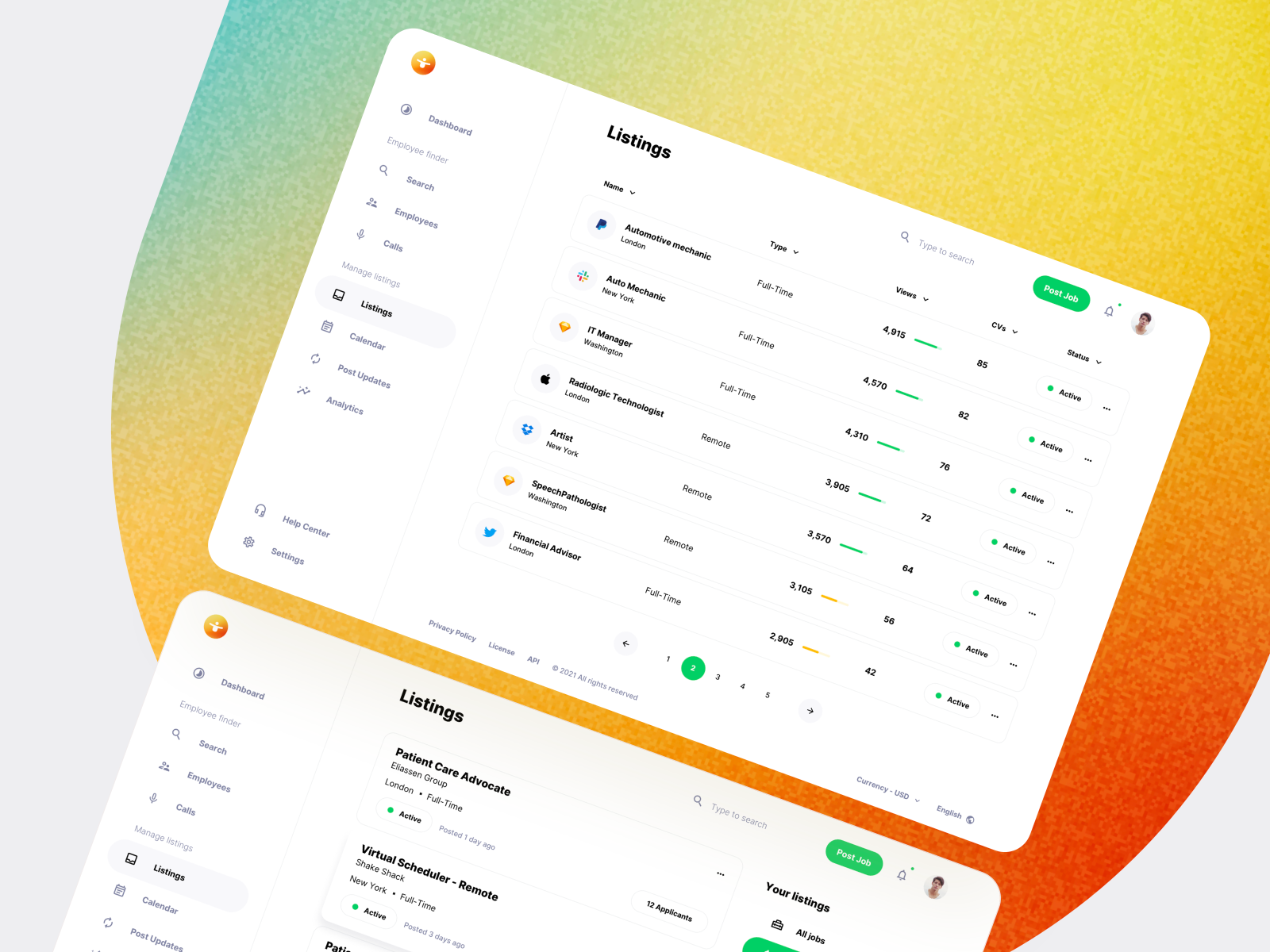 Job Listings Management - Workster UI Kit by WhiteUI.Store on Dribbble