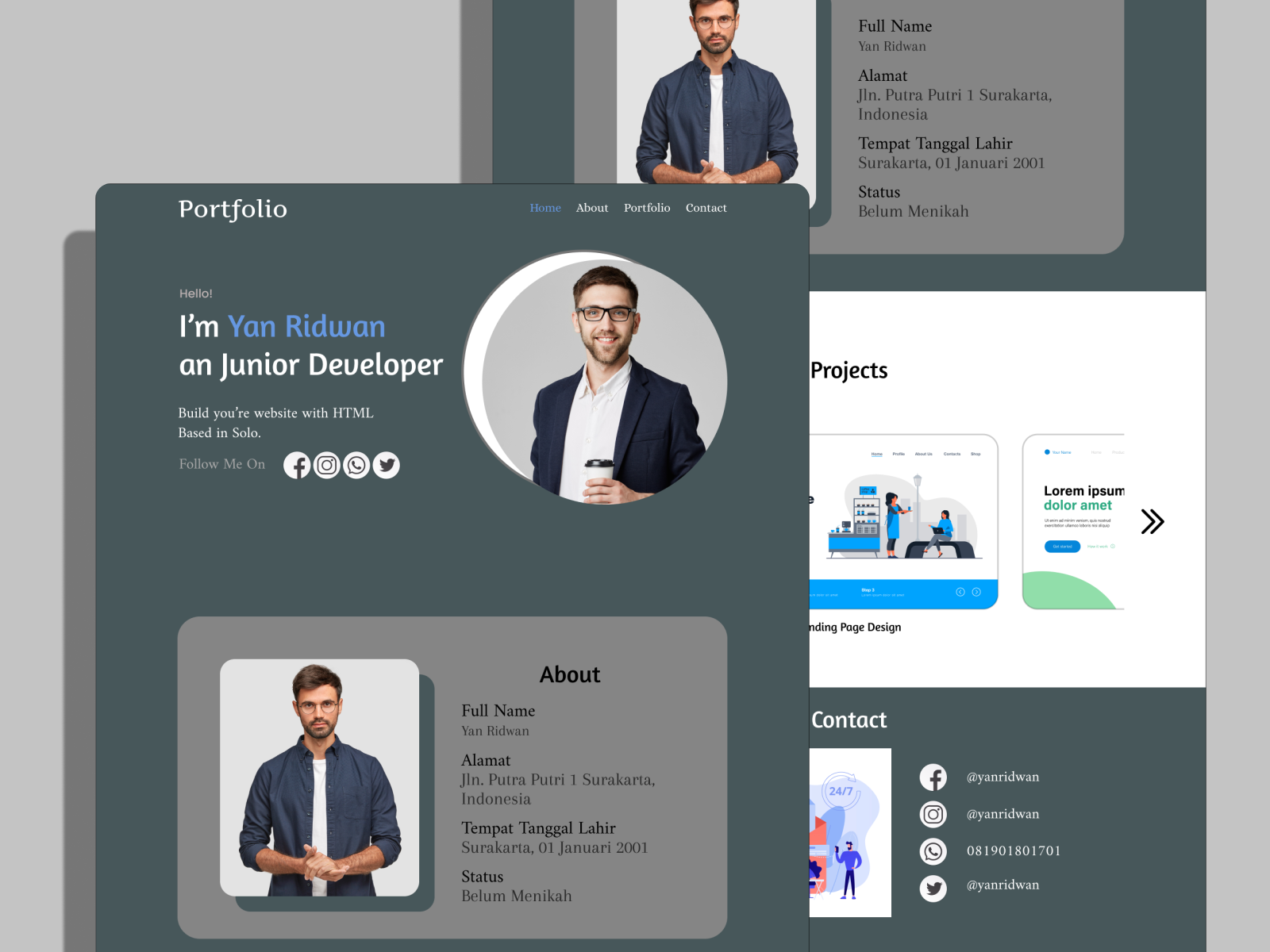 Simple Portfolio (Dark Mode) by Yan Ridwan on Dribbble