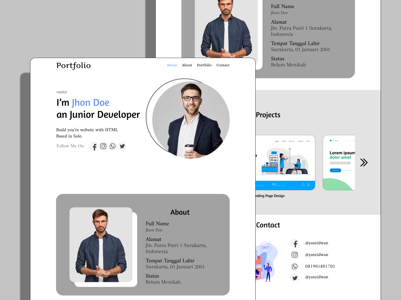 Simple Portfolio (Light Mode) by Yan Ridwan on Dribbble