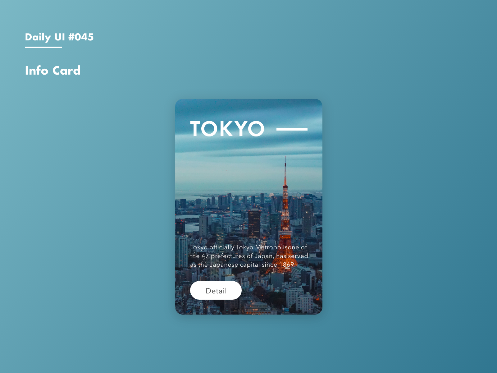 Daily UI #045 Info Card by Keisuke Yamashita on Dribbble
