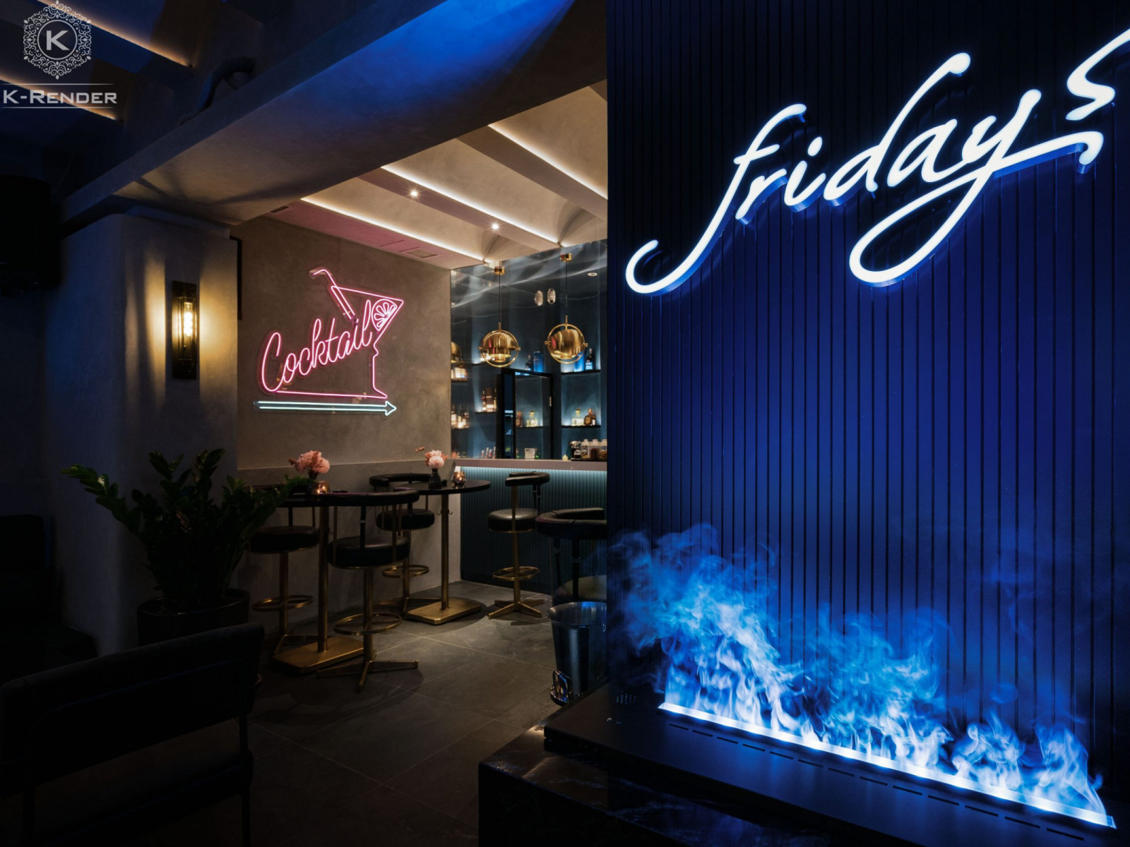 What is bar rendering service in recent days by K-Render Studio on Dribbble