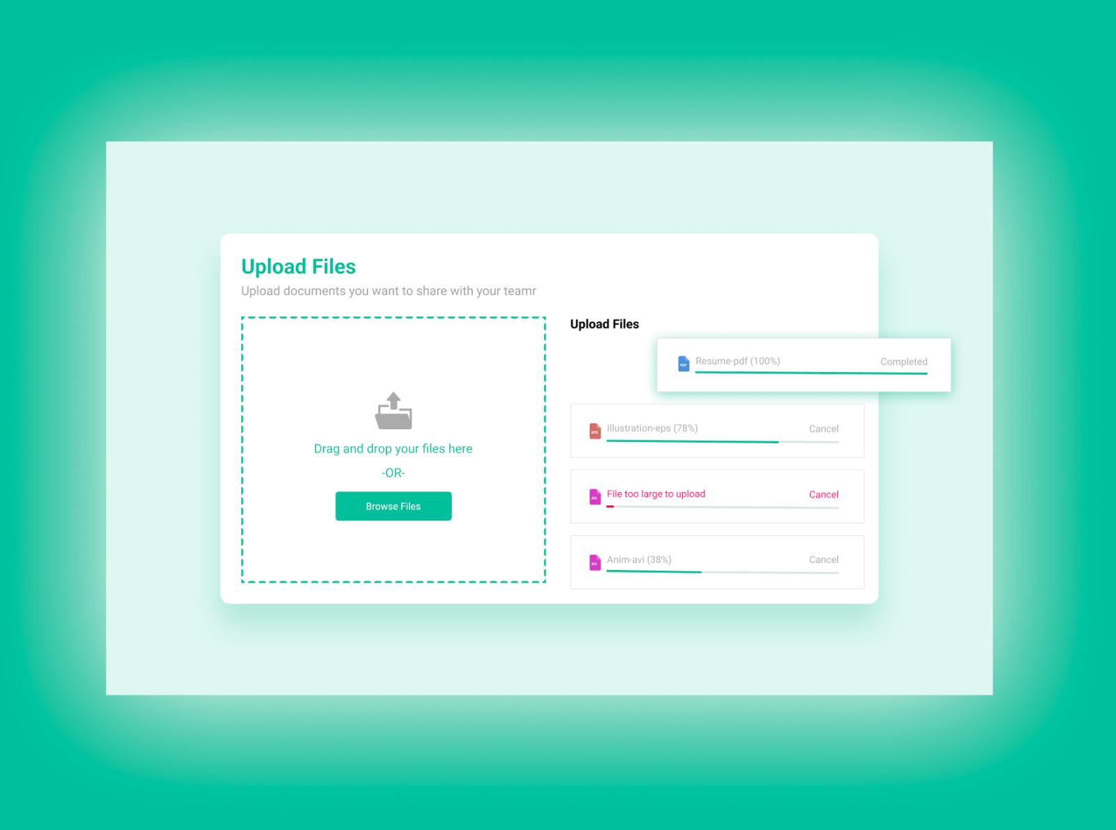 File Upload by Ayesha Jameel on Dribbble